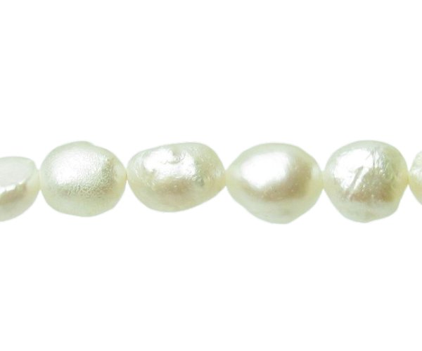 White Elongated Nugget Freshwater Pearls 7-9mm [strand] - My Beads