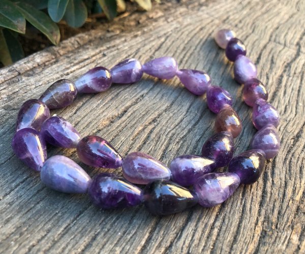 Amethyst Drop Gemstone Beads - 16mm [strand] - My Beads
