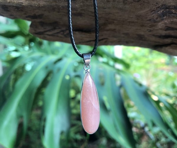 Sunstone Slim Drop Gemstone Pendant - 35mm [each] - My Beads