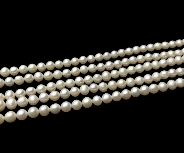 White Off-round (A grade) Freshwater Pearls - 6mm [strand] - My Beads